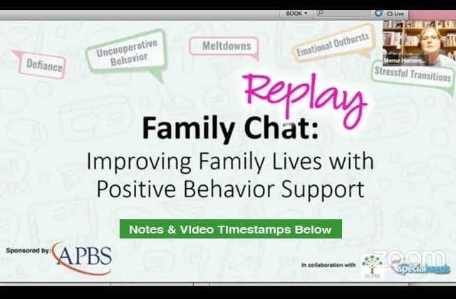Family Chat: Improving Family Lives with Positive Behavior Support ...