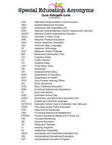 Special Education & Disability Acronyms or Abbreviations - Parenting ...