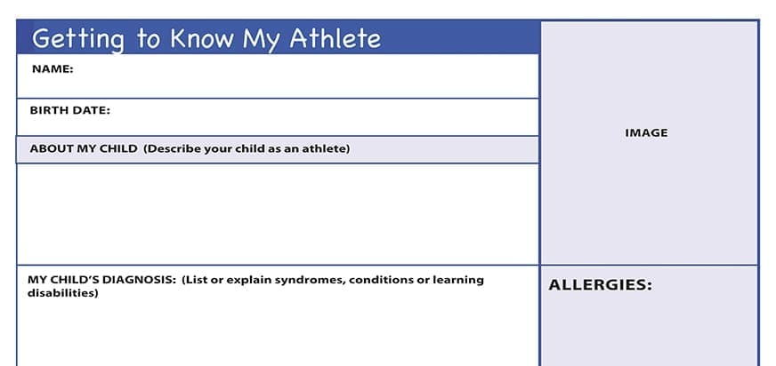 PSN Getting to Know My Athlete for Athletic Coaches - Parenting Special ...
