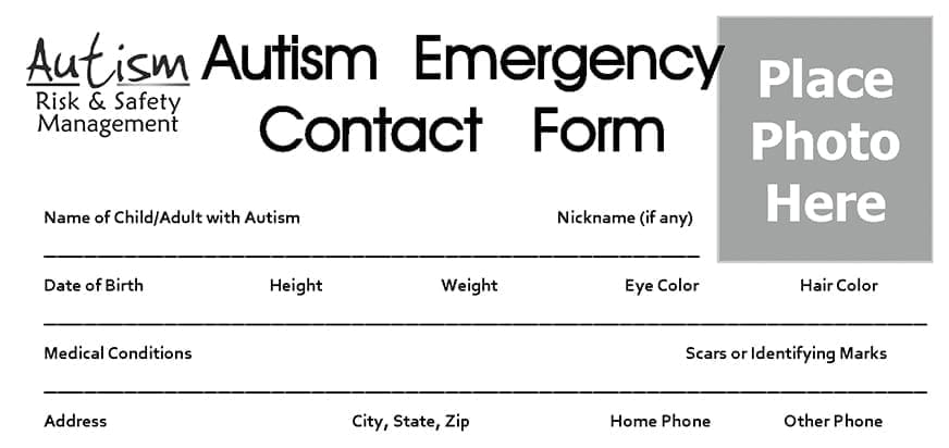 Autism Emergency Contact Form - Parenting Special Needs Magazine