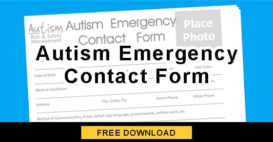Free Download: Autism Emergency Contact Form - Parenting