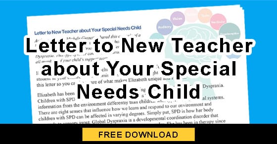 Letter to New Teacher about Your Special Needs Child